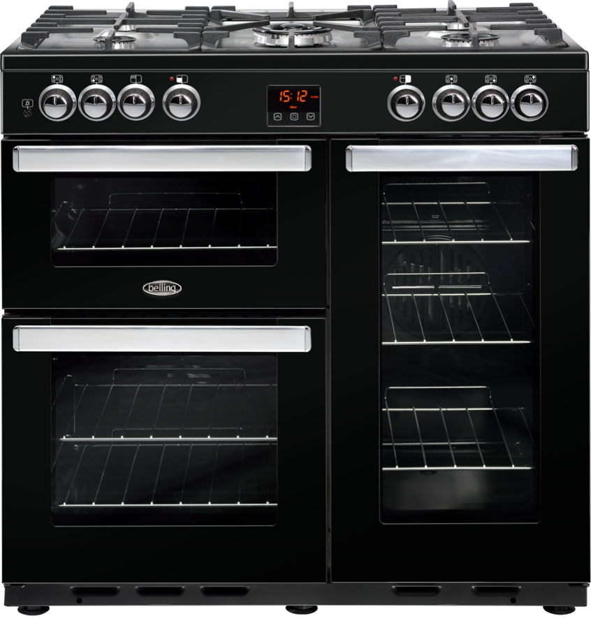 Piano de cuisson gaz BELLING PCENTR90DFBLK 90cm Noir | Leroy Merlin