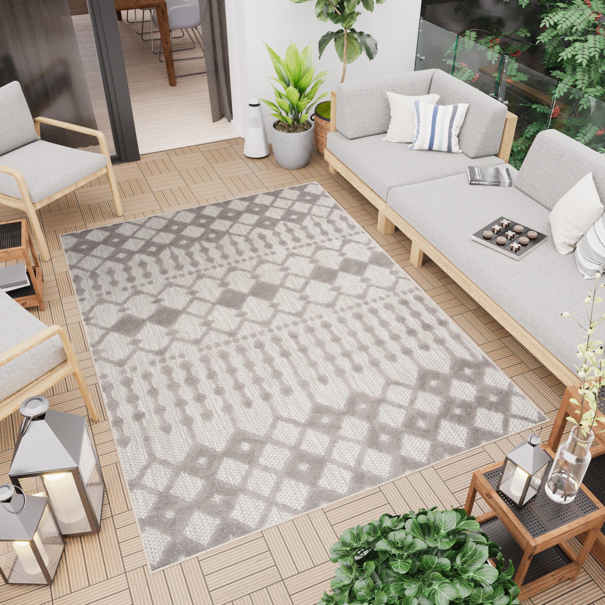 TAPISO Patio Tappeto Esterno Interno 3D Terazzo Balcone Cucina Beige ...