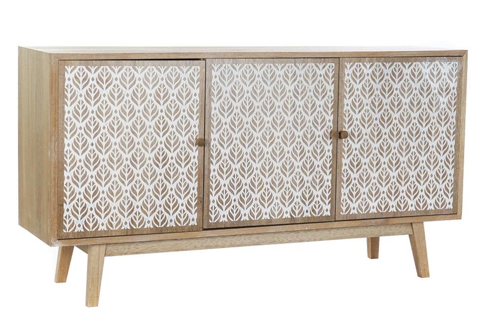 Commode en bois Paulownia avec 3 portes - Largeur 150 x Hauteur 80 x ...