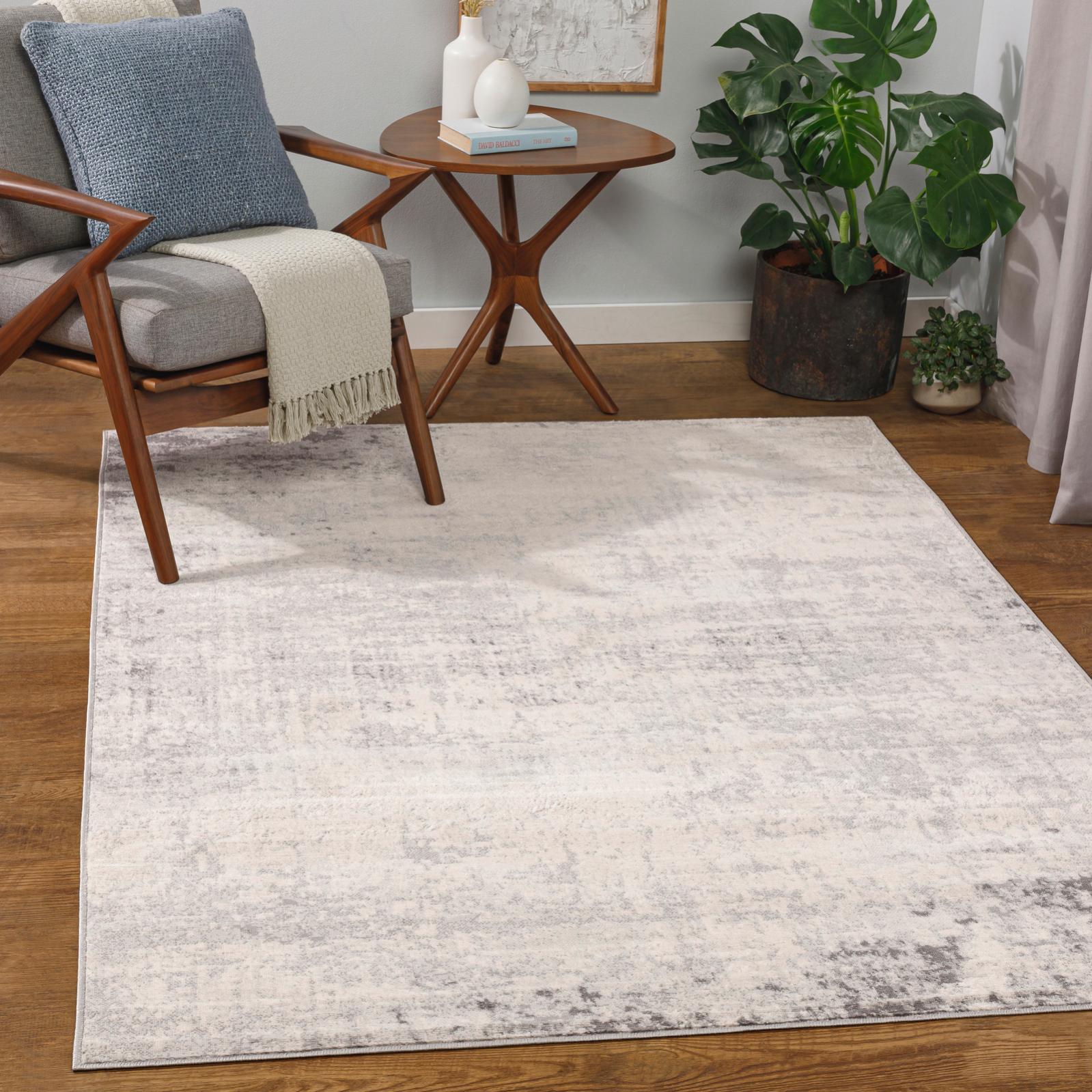 SURYA - Tappeto Astratto Moderno ALIX - 160x215cm - Bianco e Antracite ...