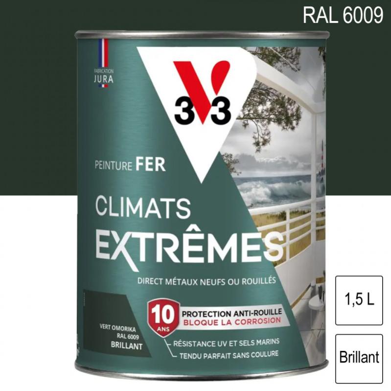 Peinture fer Climats Extrêmes RAL 6009 Vert omorika brillant 1,5L V33 ...