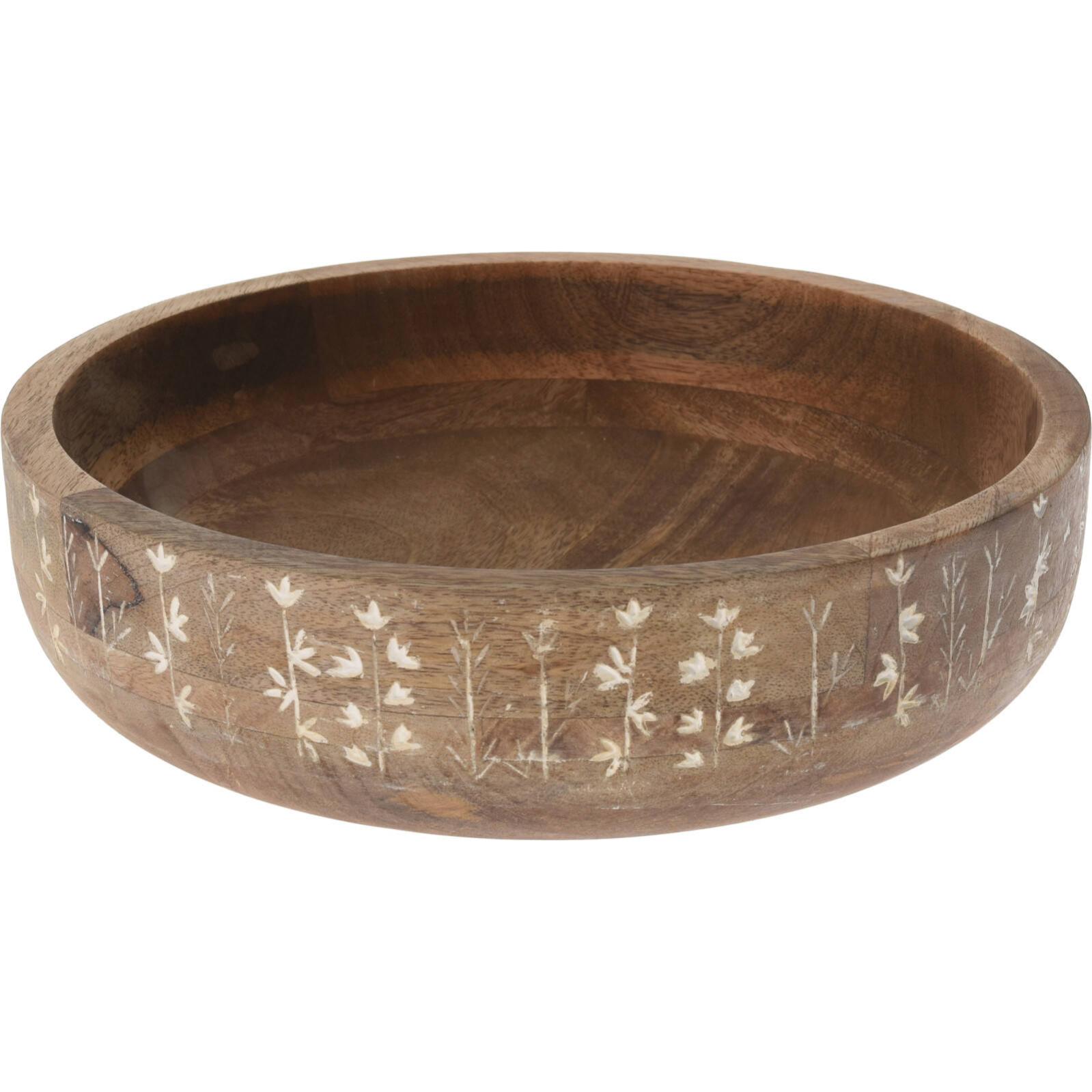 Bol en bois, Ø 30 cm, avec motif botanique, EH Excellent Houseware ...