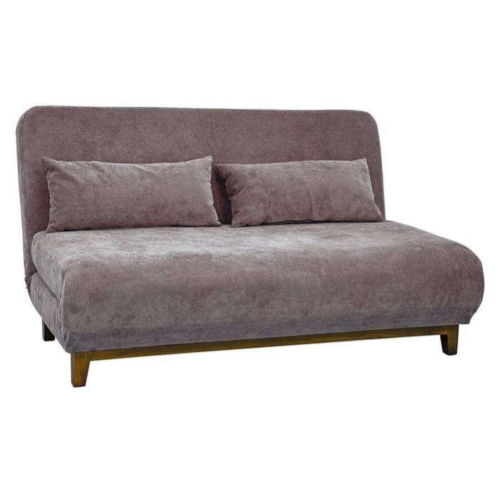Divano Letto Apribile 2 Posti Basil con 2 Cuscini in Tessuto Tortora ...