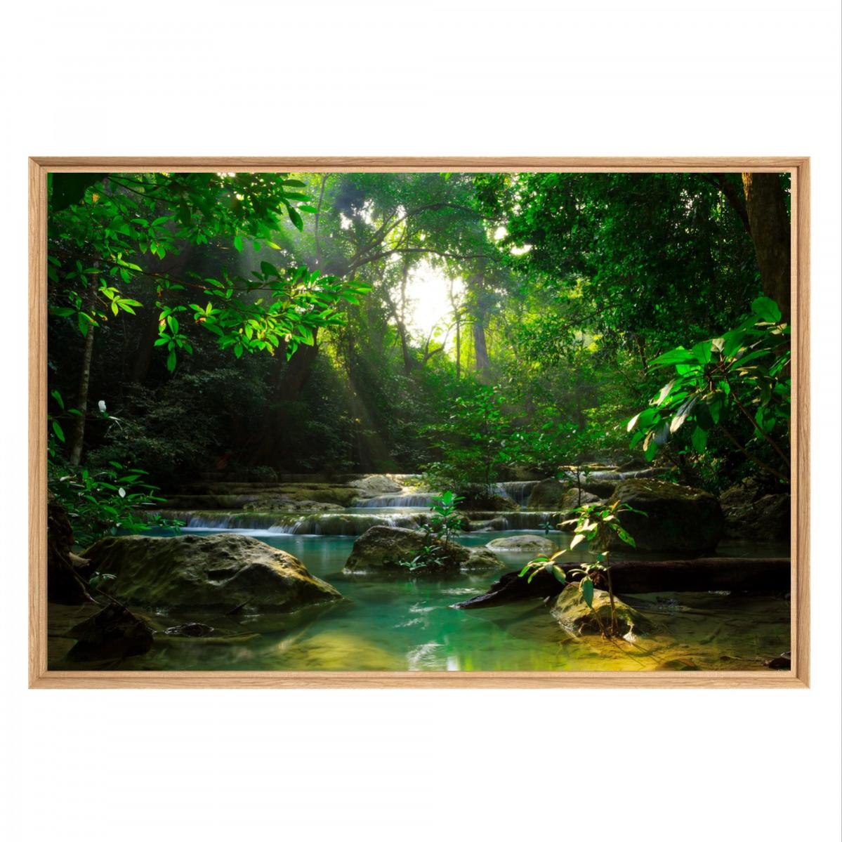 Tableau mural mat encadré cascade d'erawan 65x97 cm | Leroy Merlin