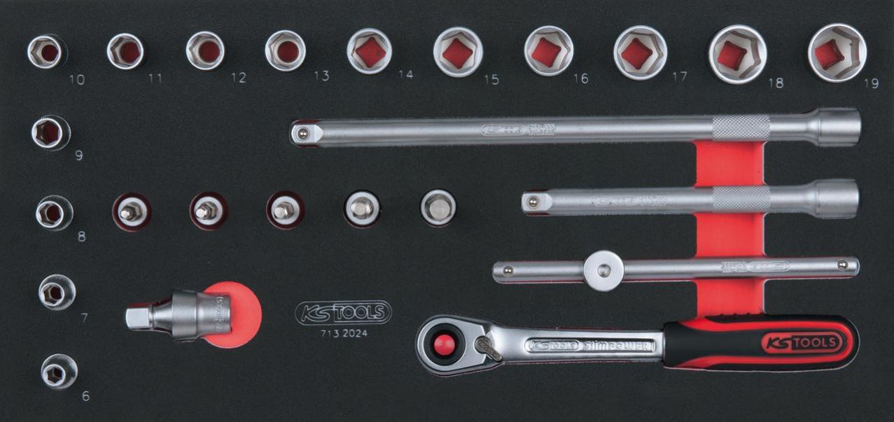 KS TOOLS SCS 3/8" Module de douilles, 24 pcs, modules système 1/3 | Leroy Merlin