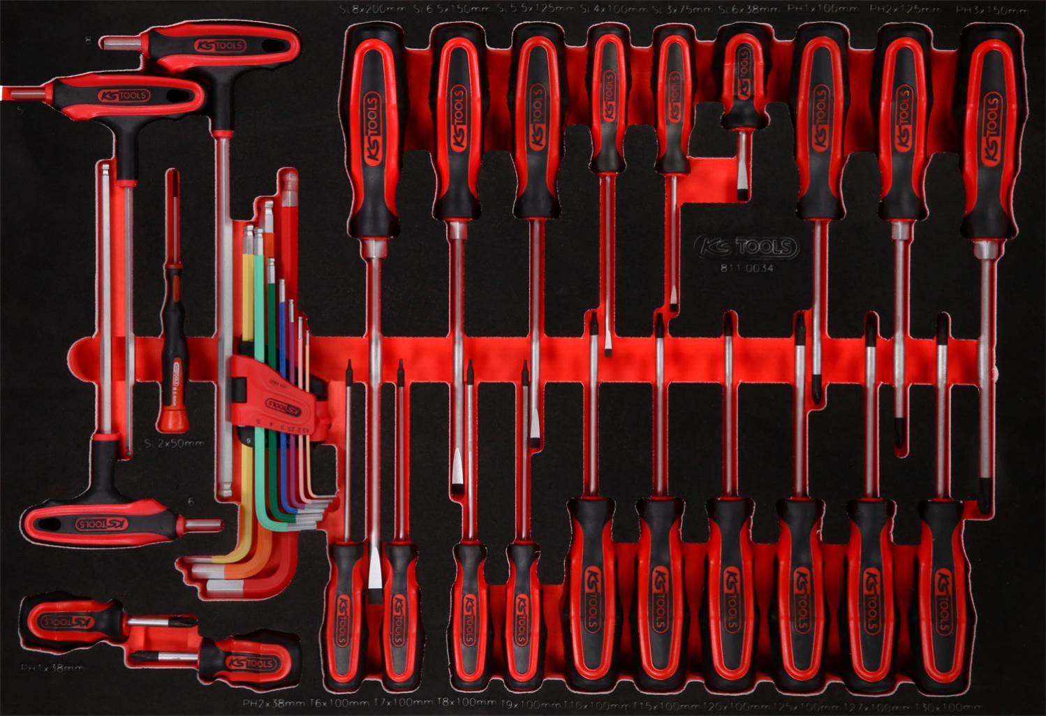 KS TOOLS Serie di giraviti nell'inserto in schiuma, 34 pz | Leroy Merlin