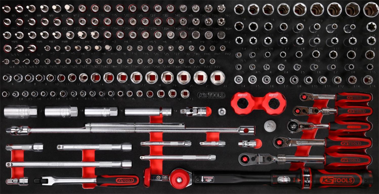 KS TOOLS SCS 1/4"+3/8" Module de douilles, 213 pcs, modules système ...