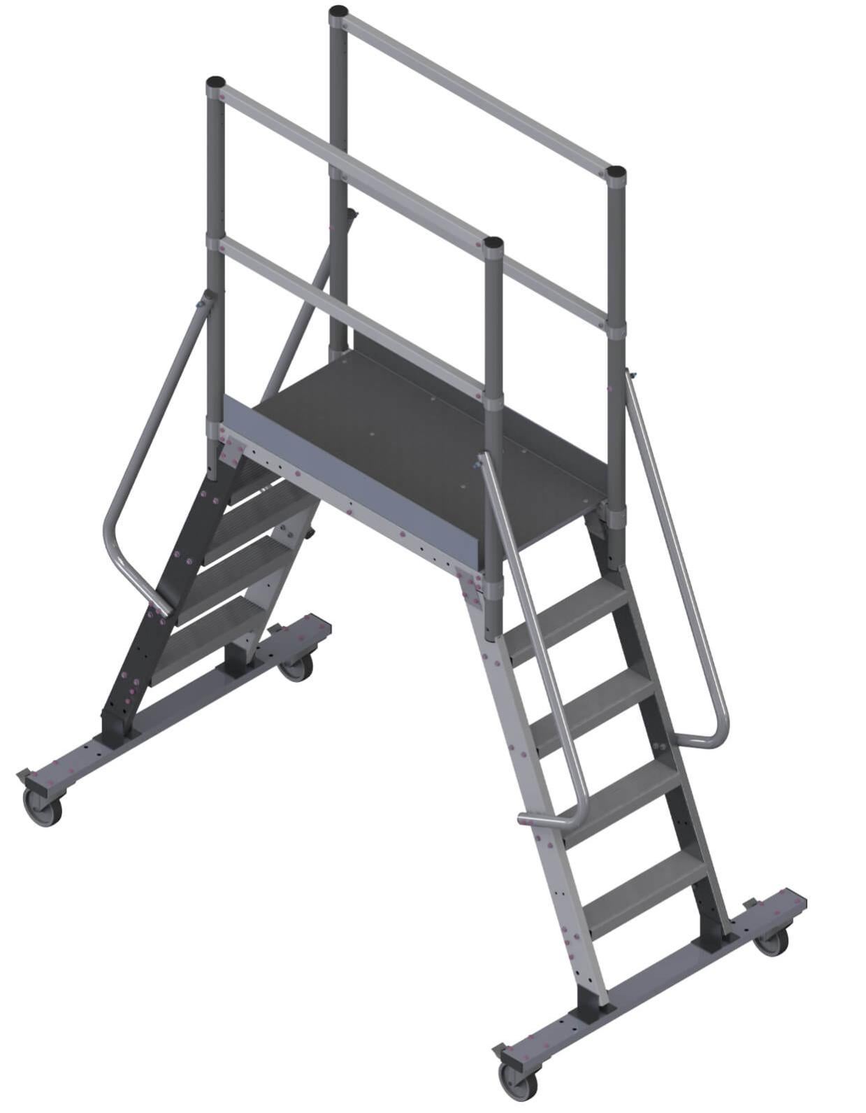 Plateforme roulante - 10 marches - Hauteur de travail max. 4.40m ...