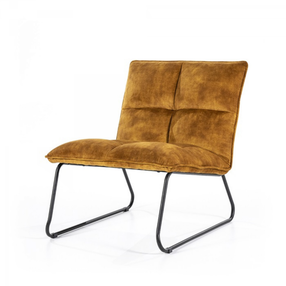 Fauteuil design en daim camel COCO | Leroy Merlin