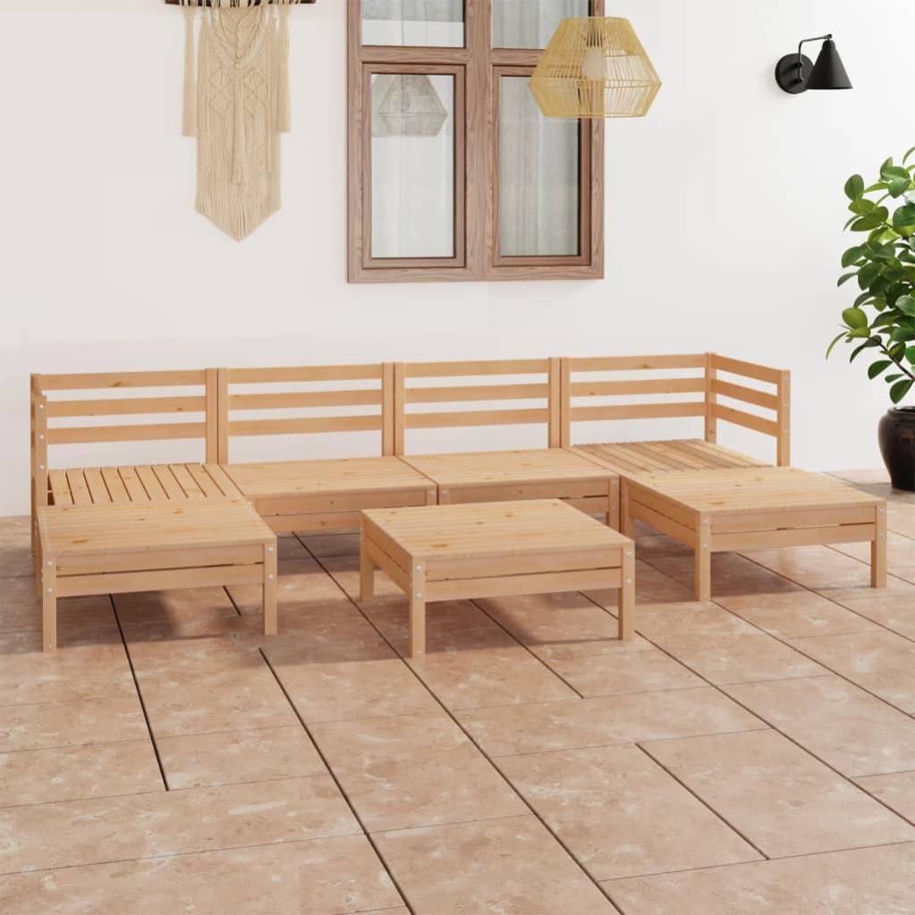 VidaXL Set Salotto da Giardino 7 pz in Legno Massello di Pino | Leroy ...
