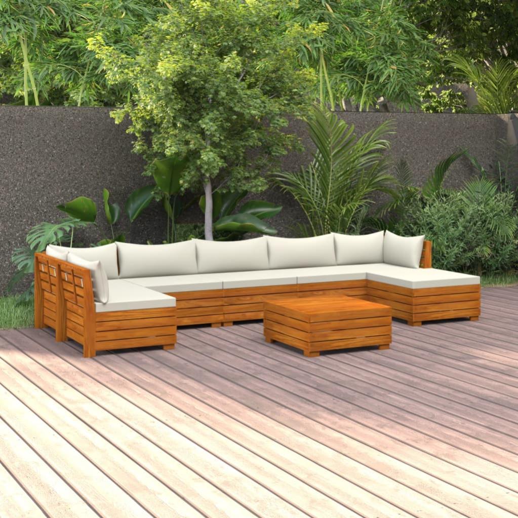 VidaXL Set Divani da Giardino 8 pz con Cuscini in Massello di Acacia ...