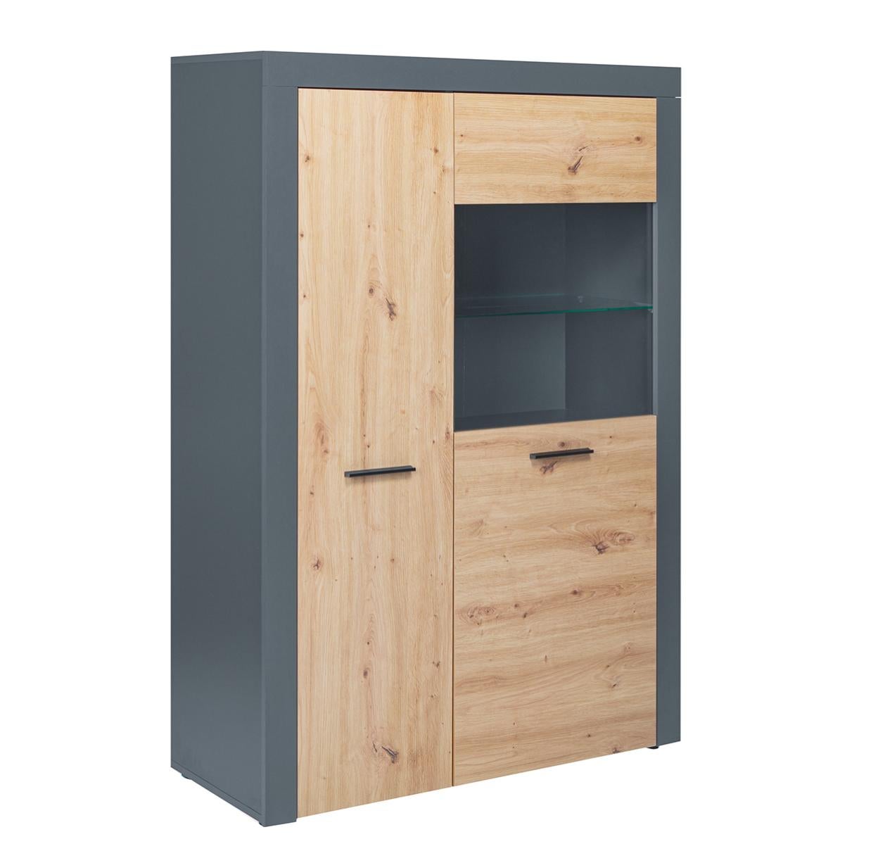 Buffet / Vitrine 2 portes coloris artisan/ anthracite | Leroy Merlin