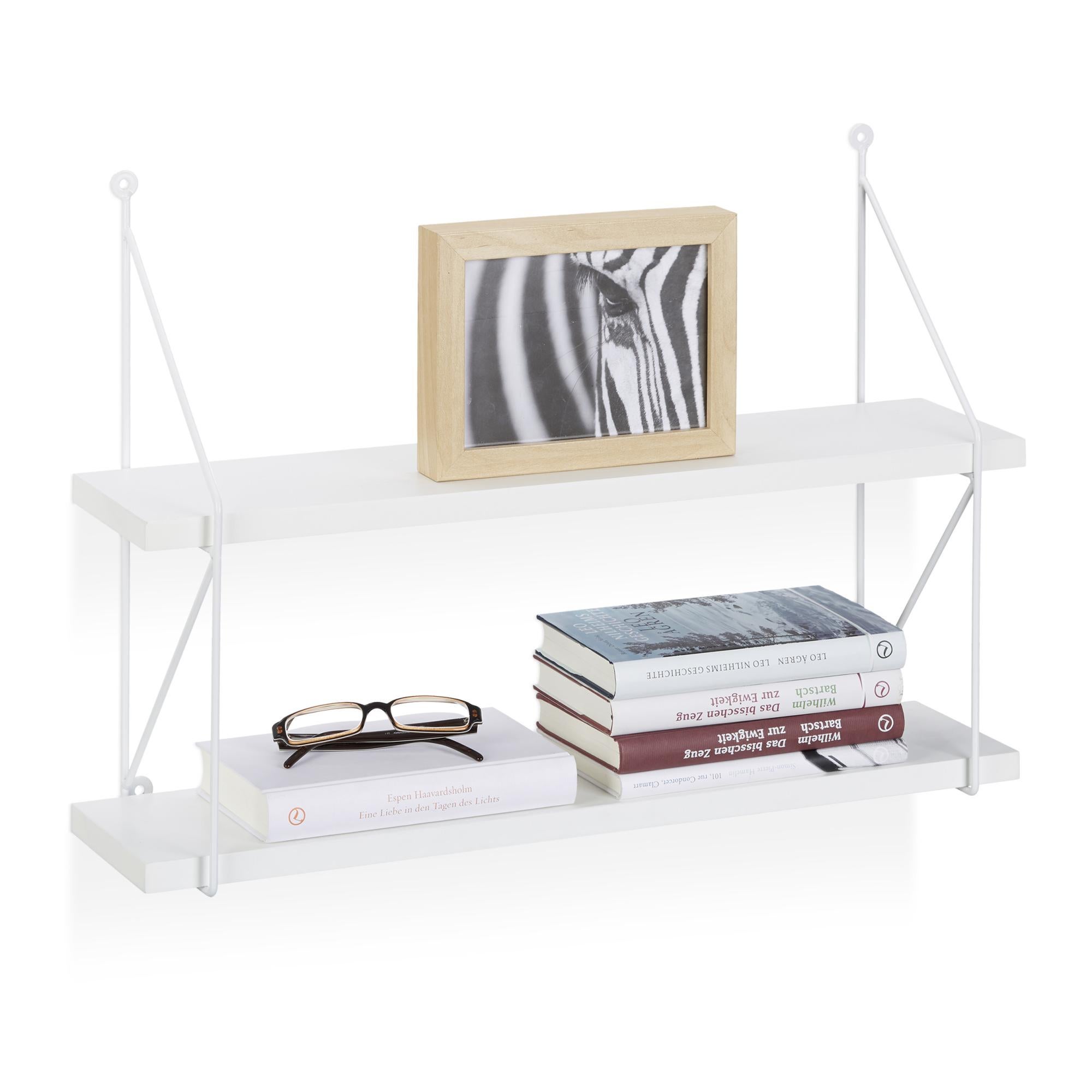 Relaxdays Scaffale Pensile, Mensole da Parete, 2 Ripiani a Muro, Legno ...