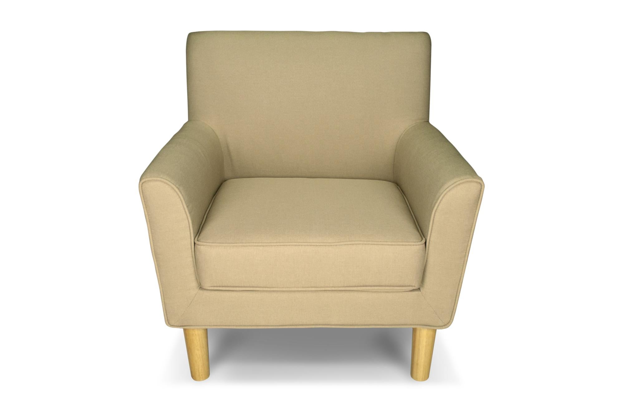 Poltrona in tessuto beige e piedi in legno naturale mod. Narciso ...