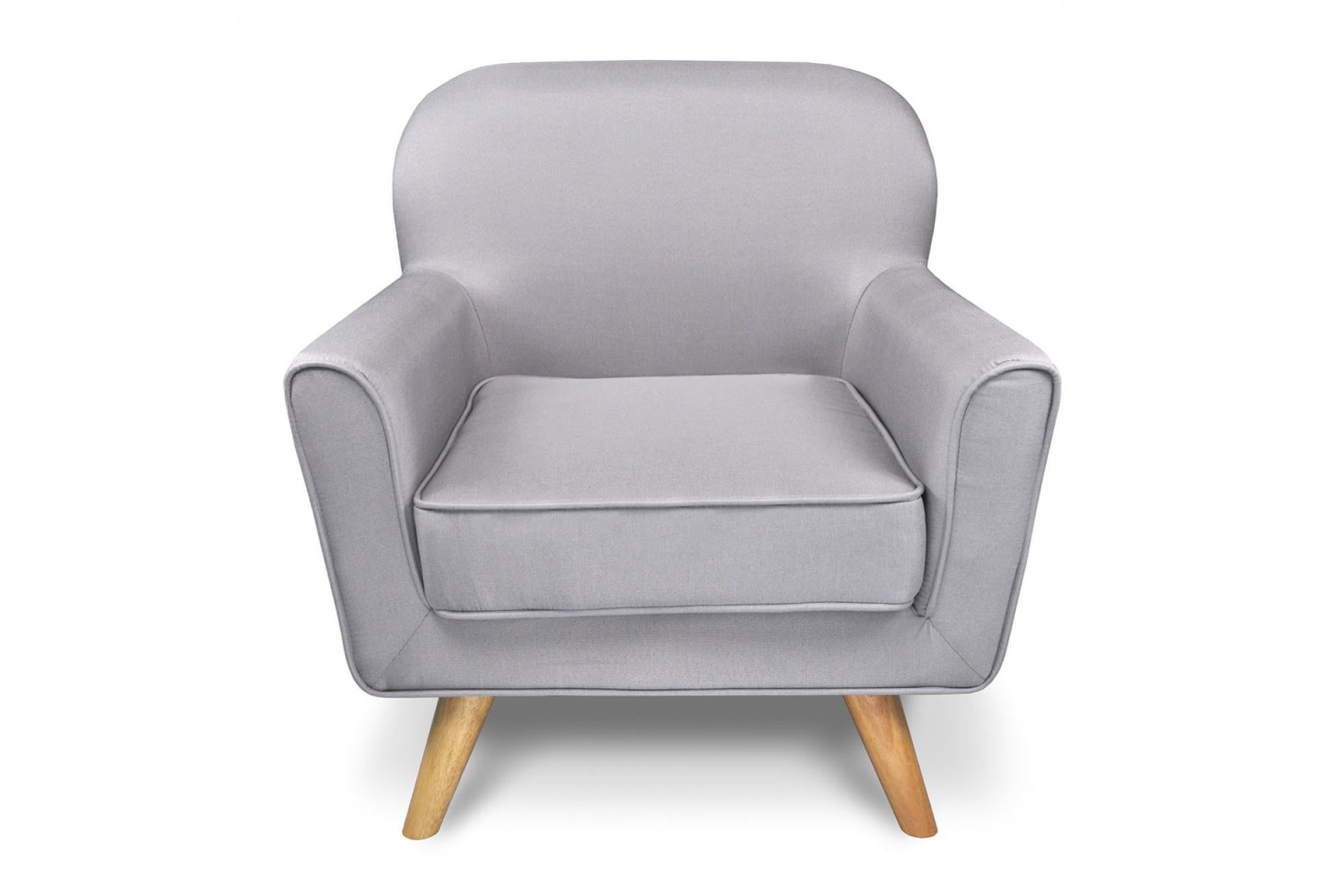 Poltrona in tessuto grigio e piedi in legno mod. Orchidea | Leroy Merlin