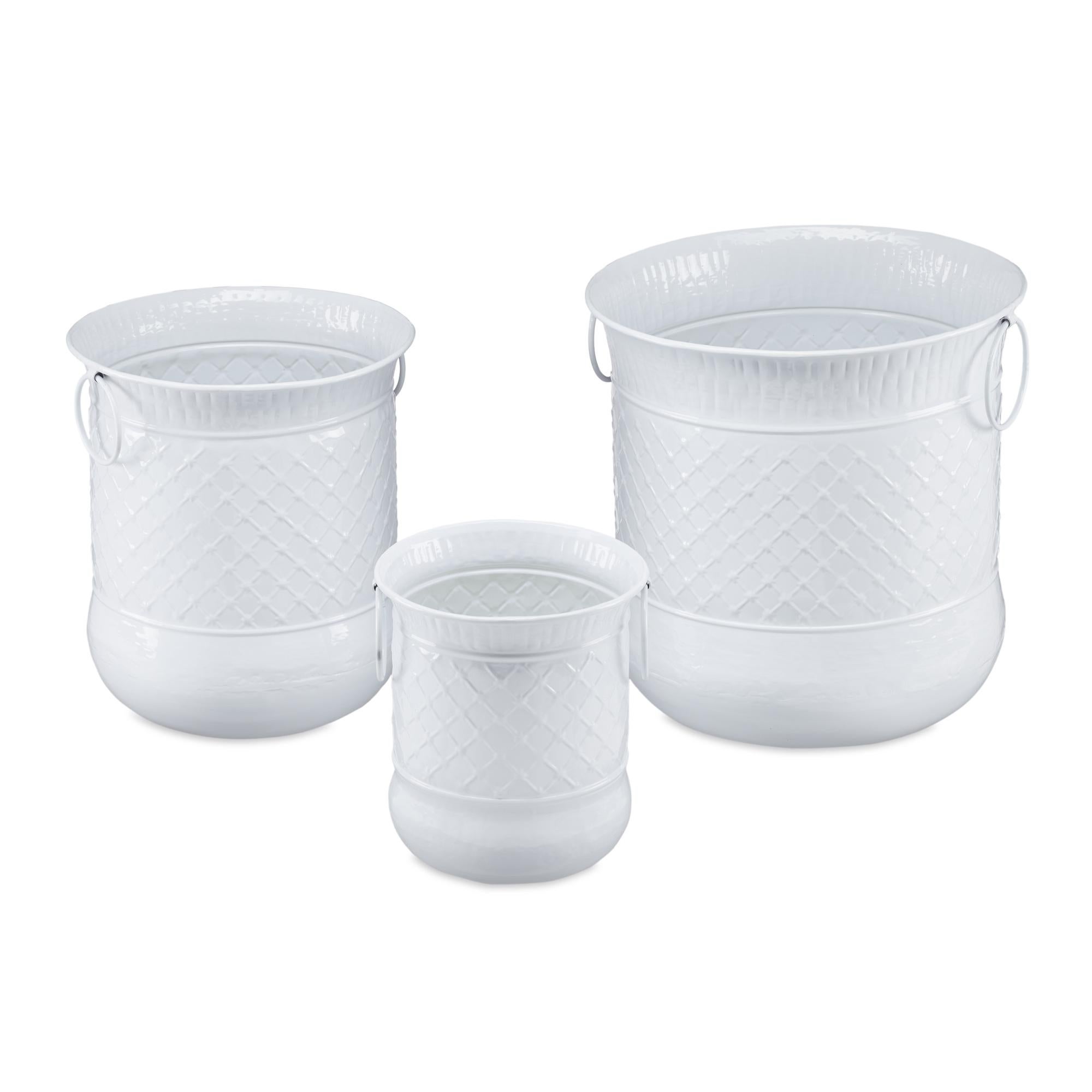 Relaxdays Set da 3 Vasi per Piante Antichi, Decorativi, con Manici ...