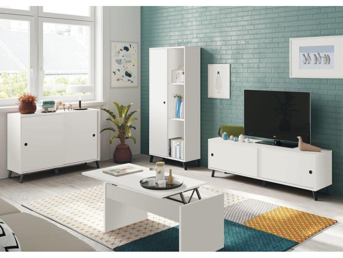 BOBOXS Meuble TV 160cm KATYA Blanc | Leroy Merlin