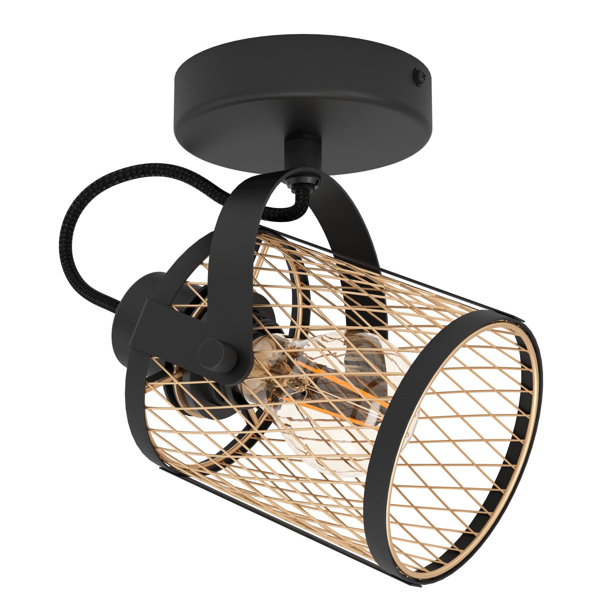 Spot EGLO Spot DELLOW E27 1X40W en acier noir 180x110x200mm | Leroy Merlin