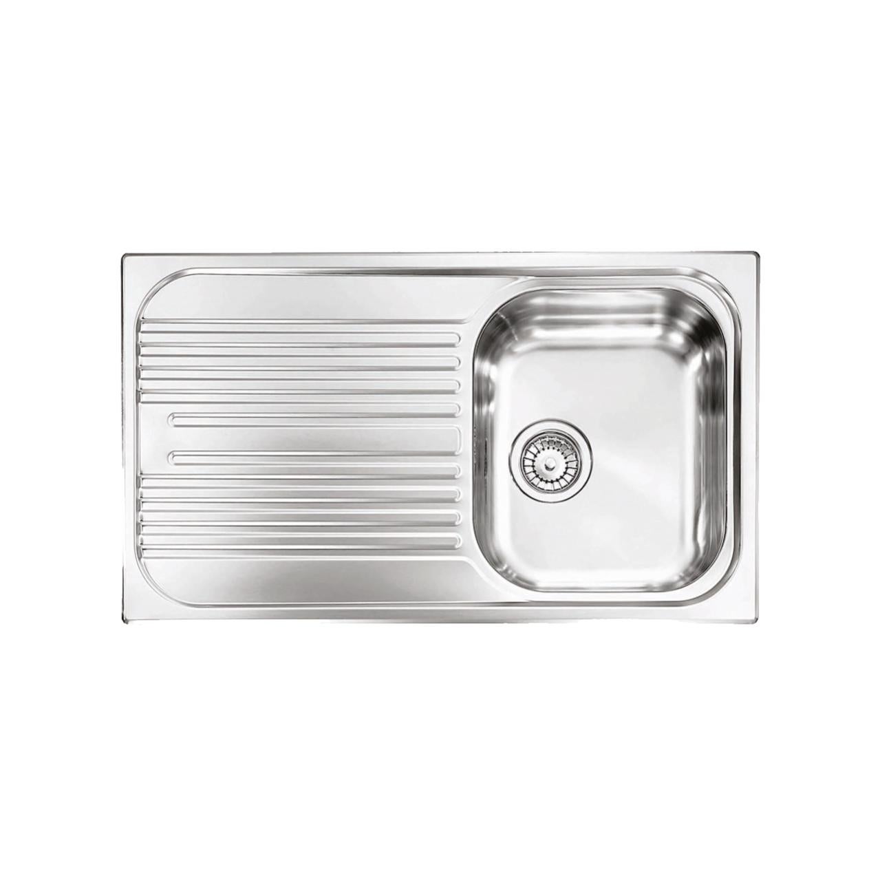 Lavello in acciaio 1 vasca più scolapiatti 860x500 scolapiatti a ...