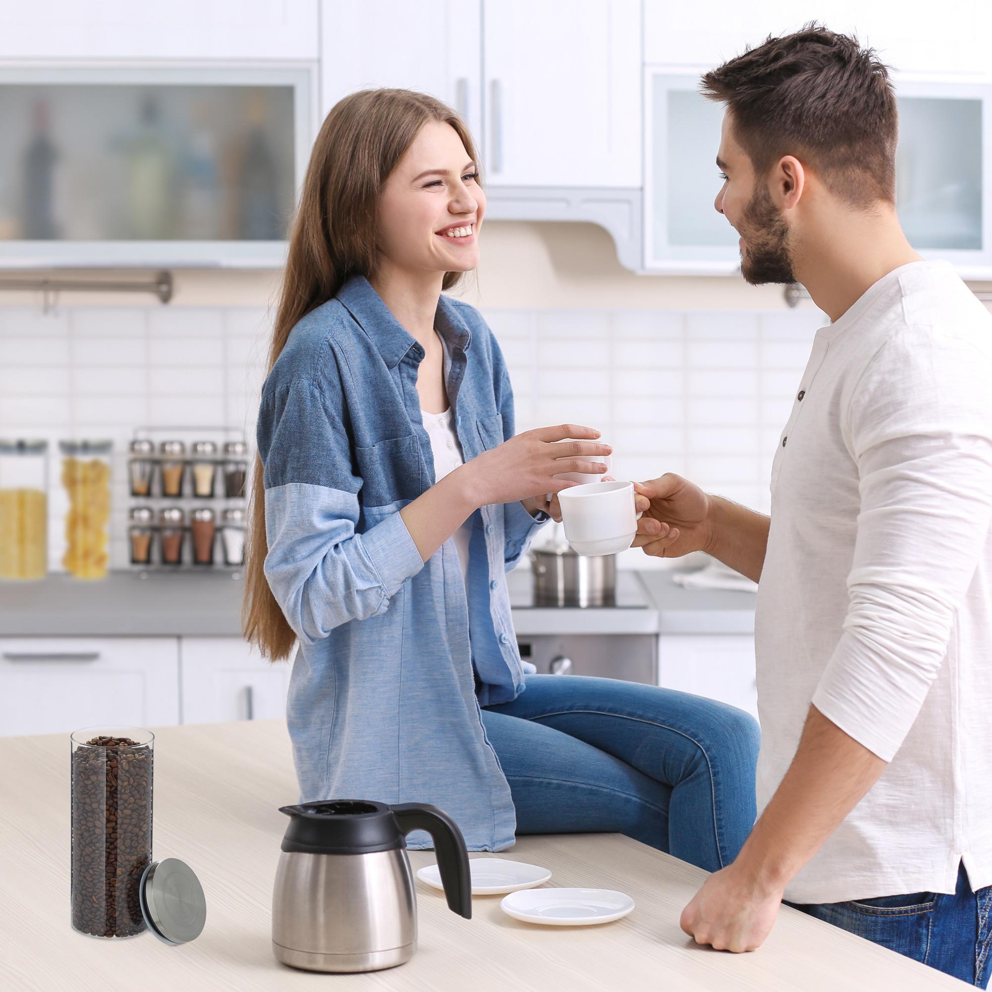 Relaxdays Tris di Barattoli in Vetro per Alimenti, Set da 3, Ermetico ...