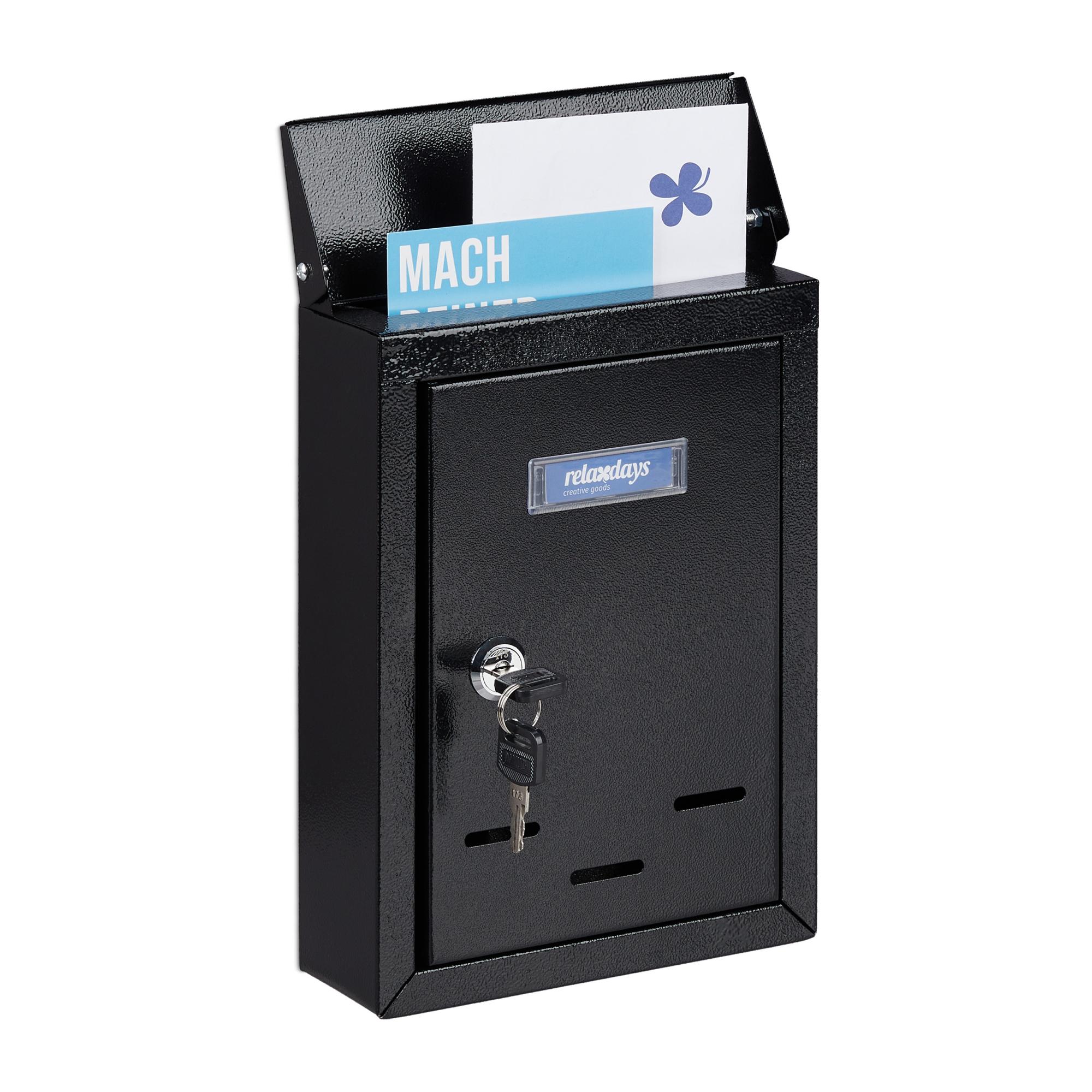 Relaxdays Cassetta della Posta con Targhetta, Metallo, 2 Chiavi ...