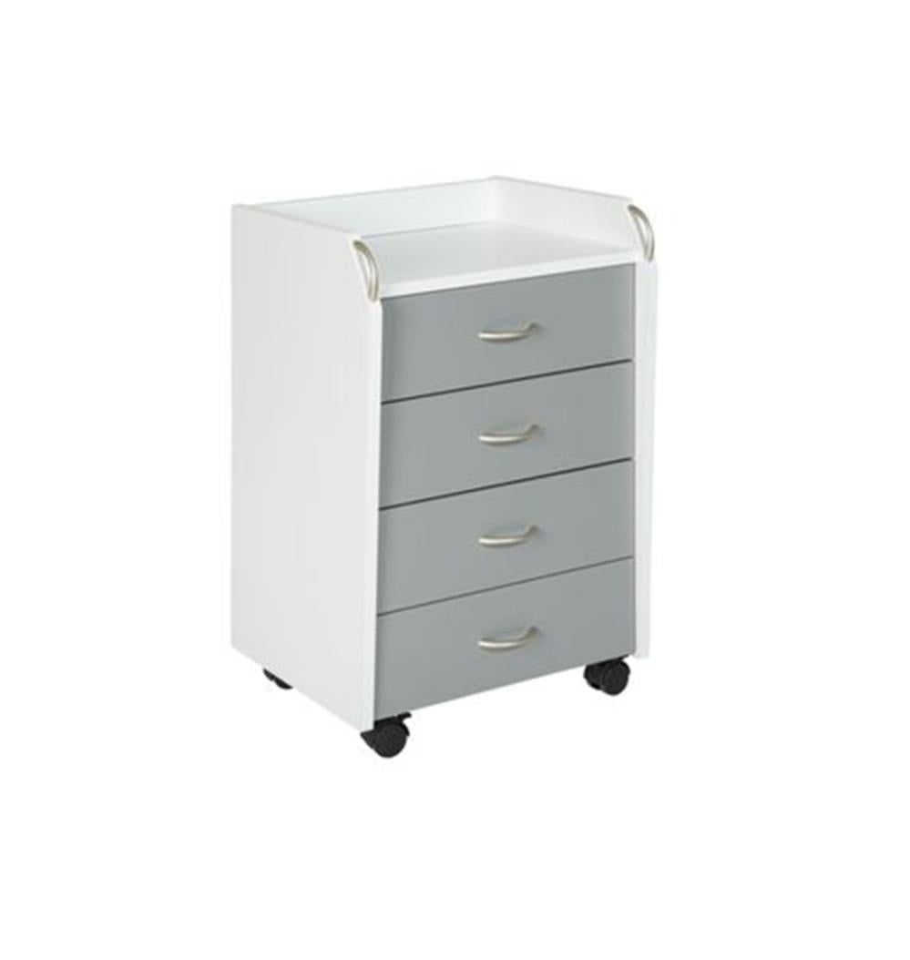 Container sur roulettes en bois coloris blanc / gris - Longueur 40 x ...