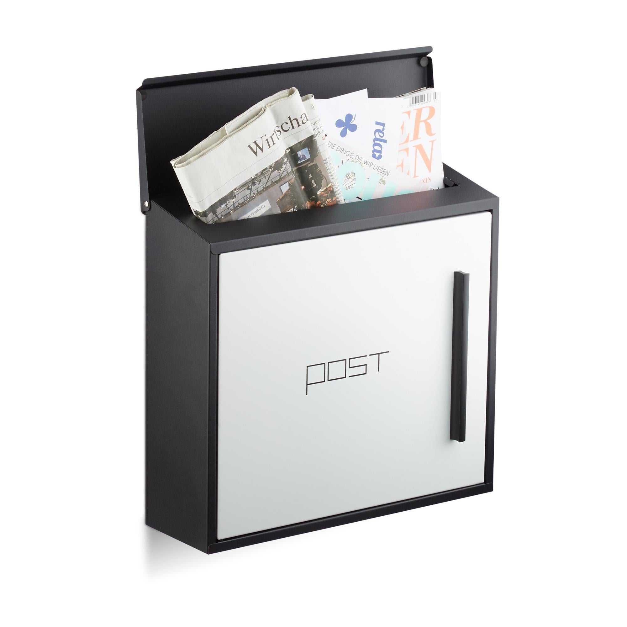 Relaxdays Cassetta Postale, Buca Lettere Moderna, Formato A4, Acciaio ...