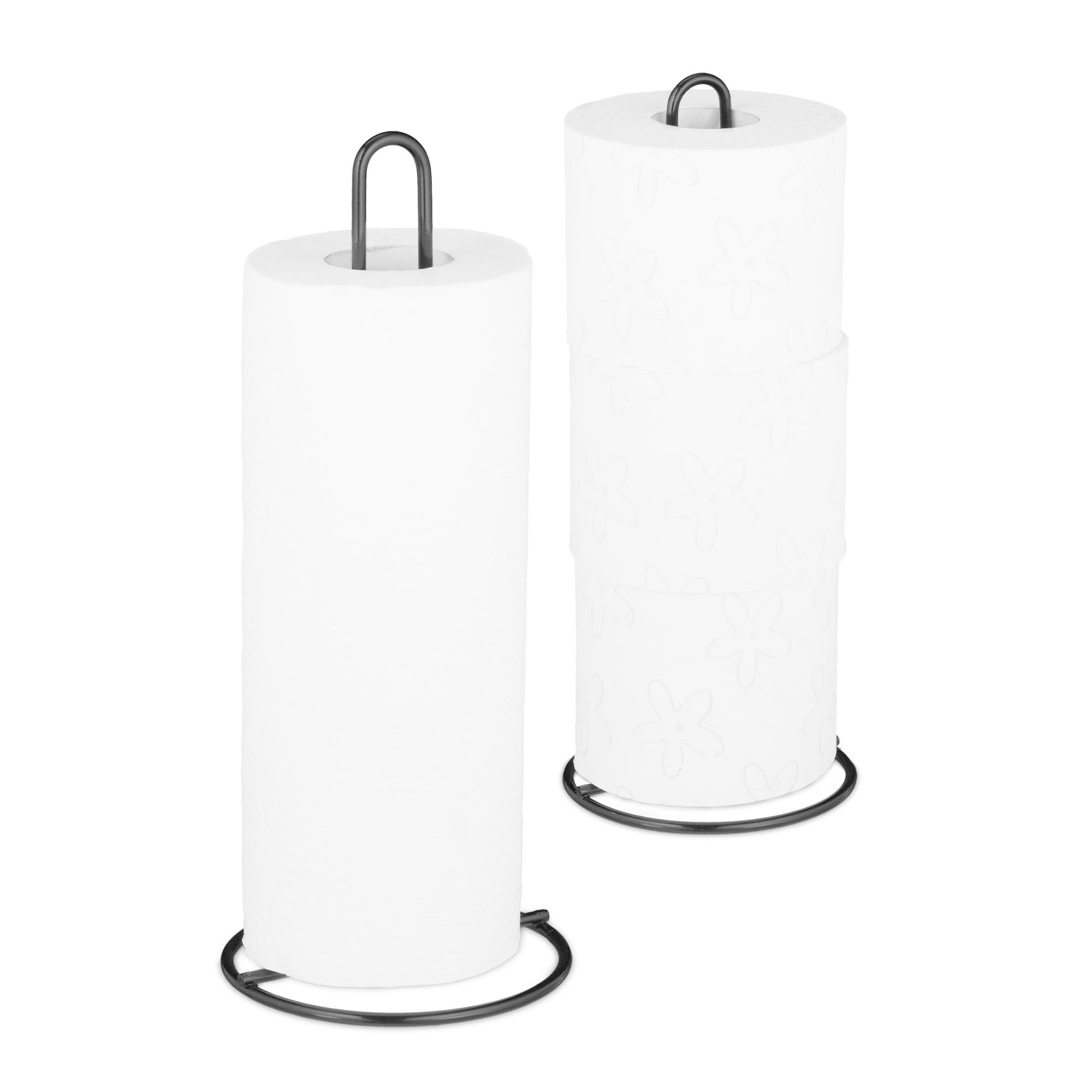 Relaxdays Porta Rotoli da Cucina Verticale, Set da 2, per Carta ...