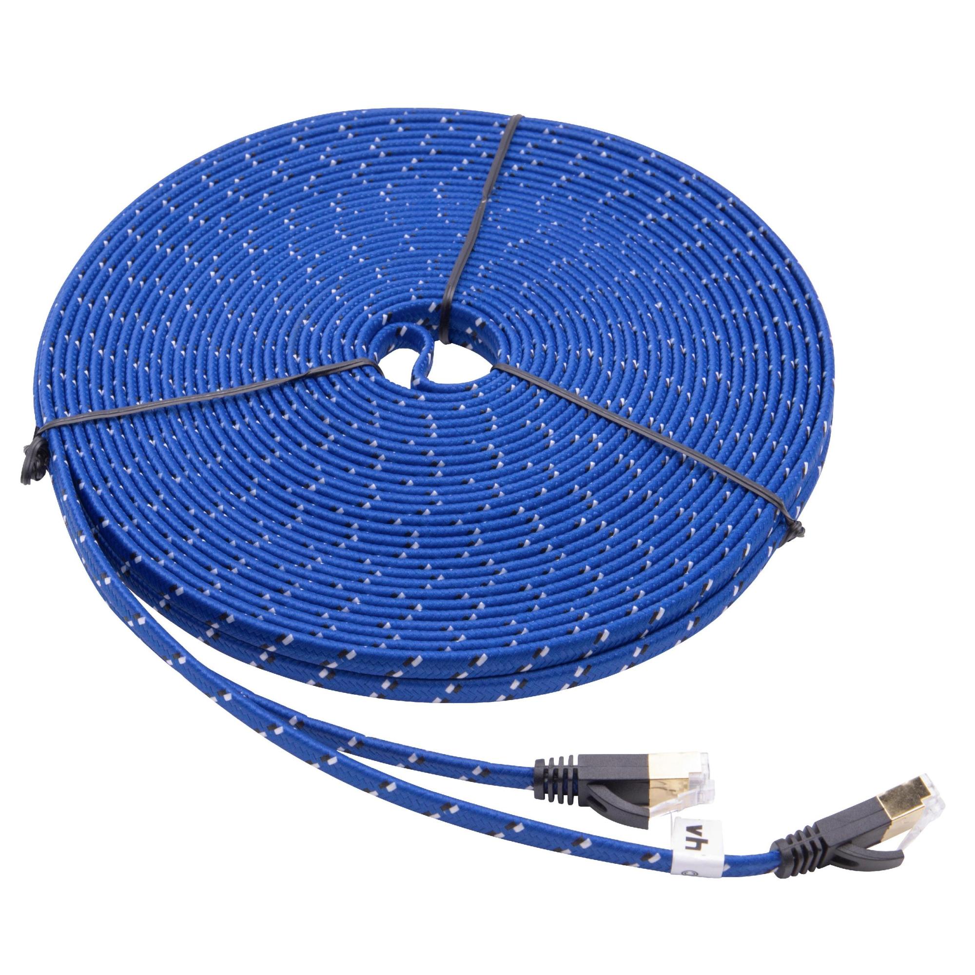 Vhbw câble de réseau câble LAN Cat7 20m bleu câble plat | Leroy Merlin