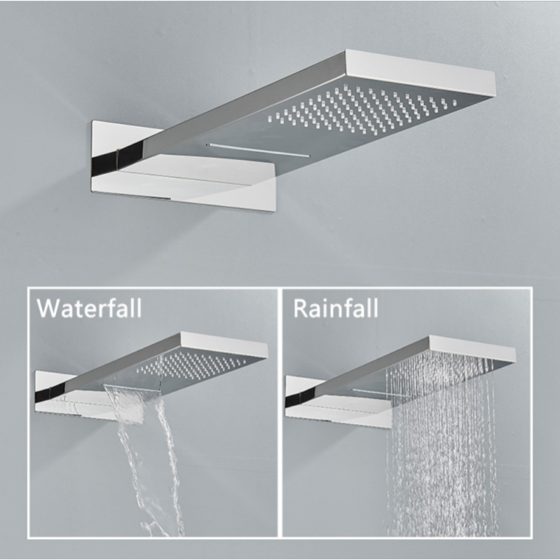 Soffione a pioggia a parete 565x220 mm, termostatico, Stros | Leroy Merlin