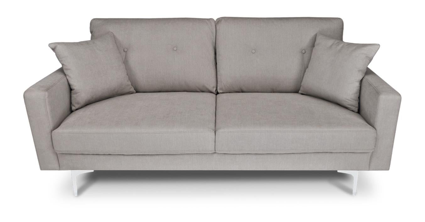 Divano 3 posti in tessuto vellutato tortora mod. Chloe | Leroy Merlin