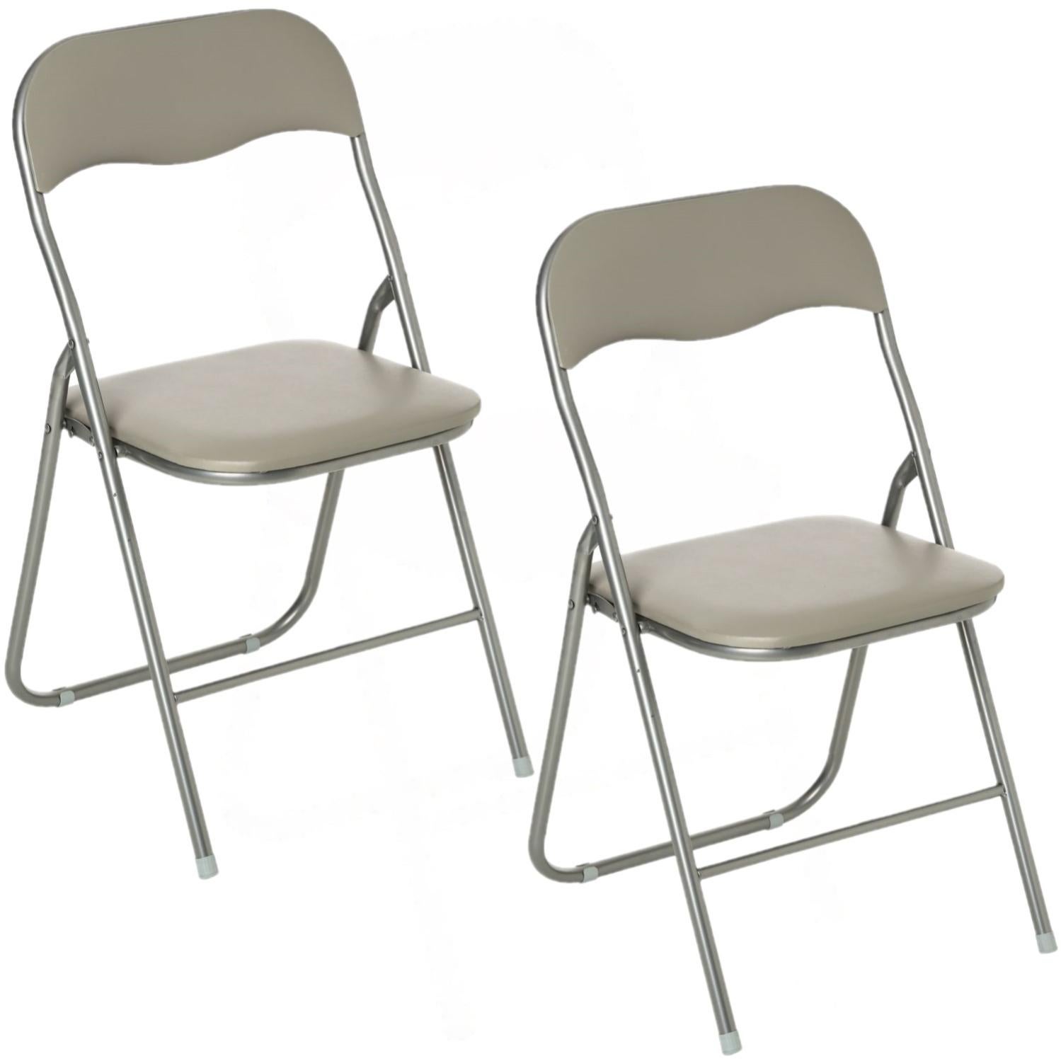 Lot de 2 Chaises pliantes en PVC - Taupe | Leroy Merlin