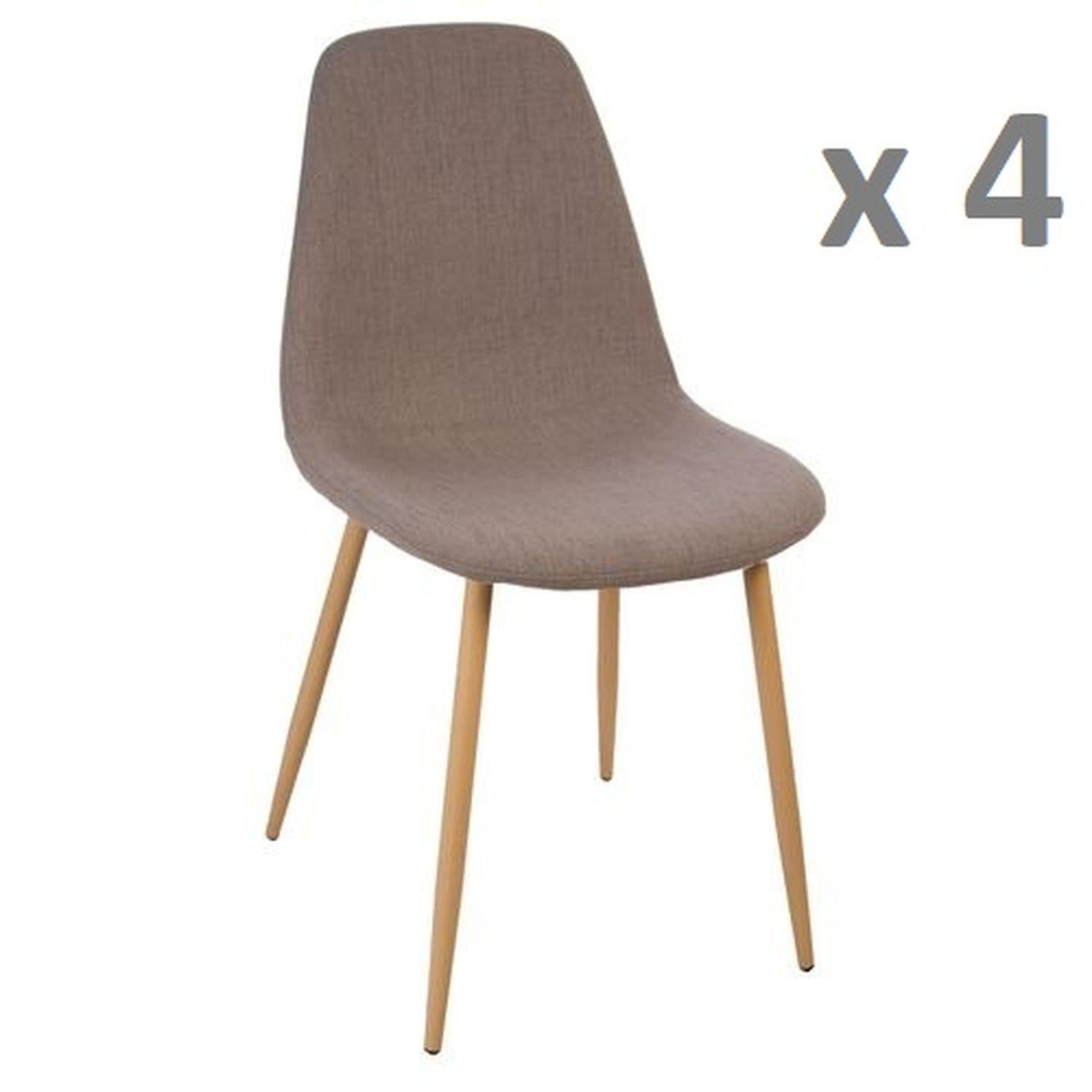 Lot de 4 - Chaise design scandinave Roka - Taupe | Leroy Merlin