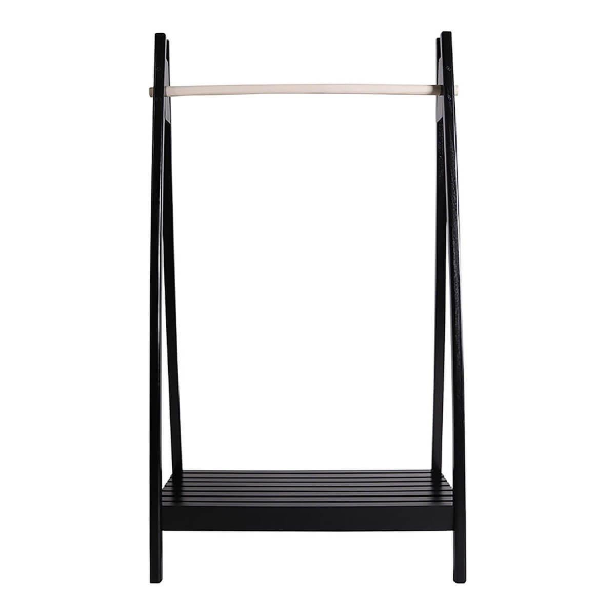 TURIN - Porte-Vêtement Design MDF et Bois Massif Noir | Leroy Merlin