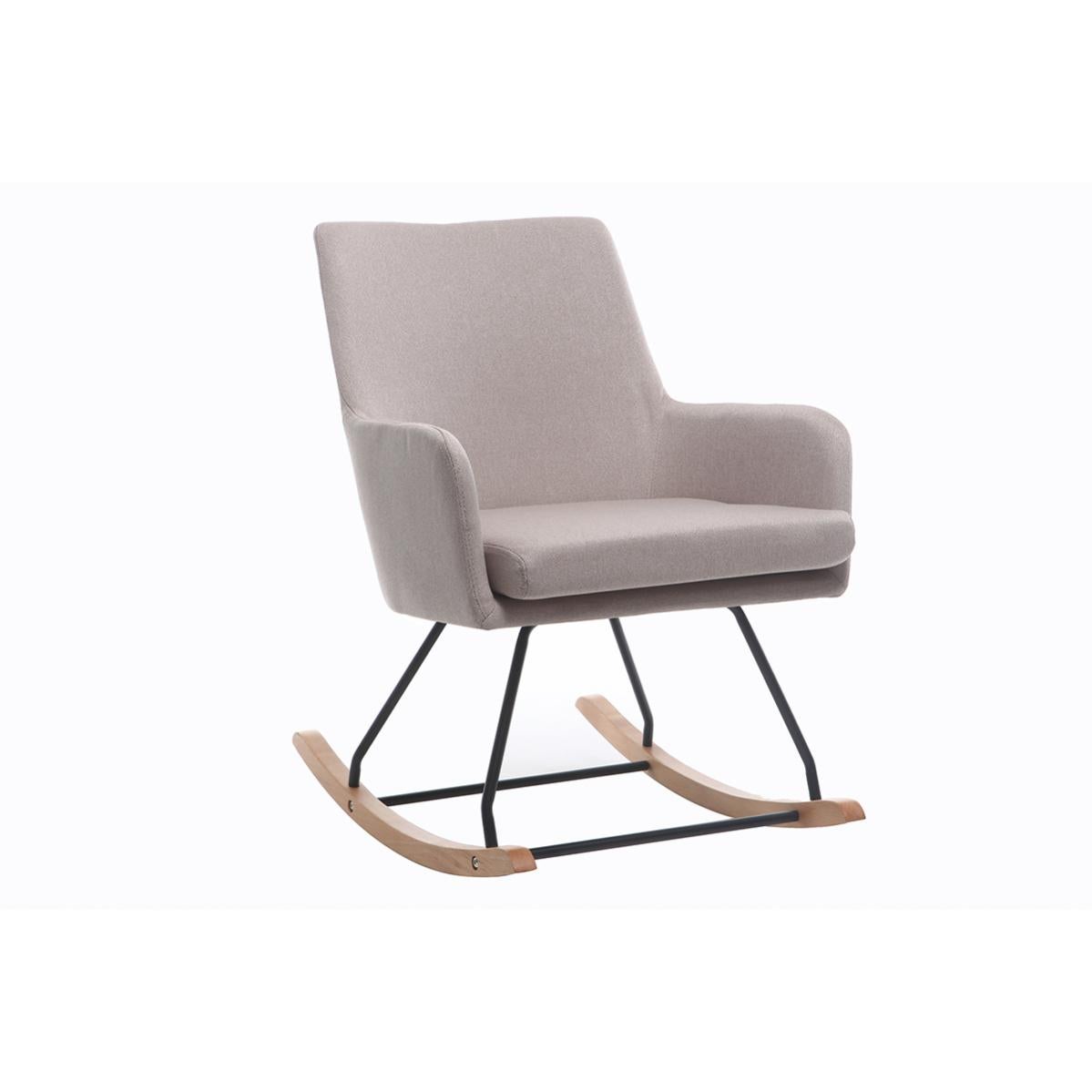Fauteuil rocking chair design tissu naturel SHANA | Leroy Merlin