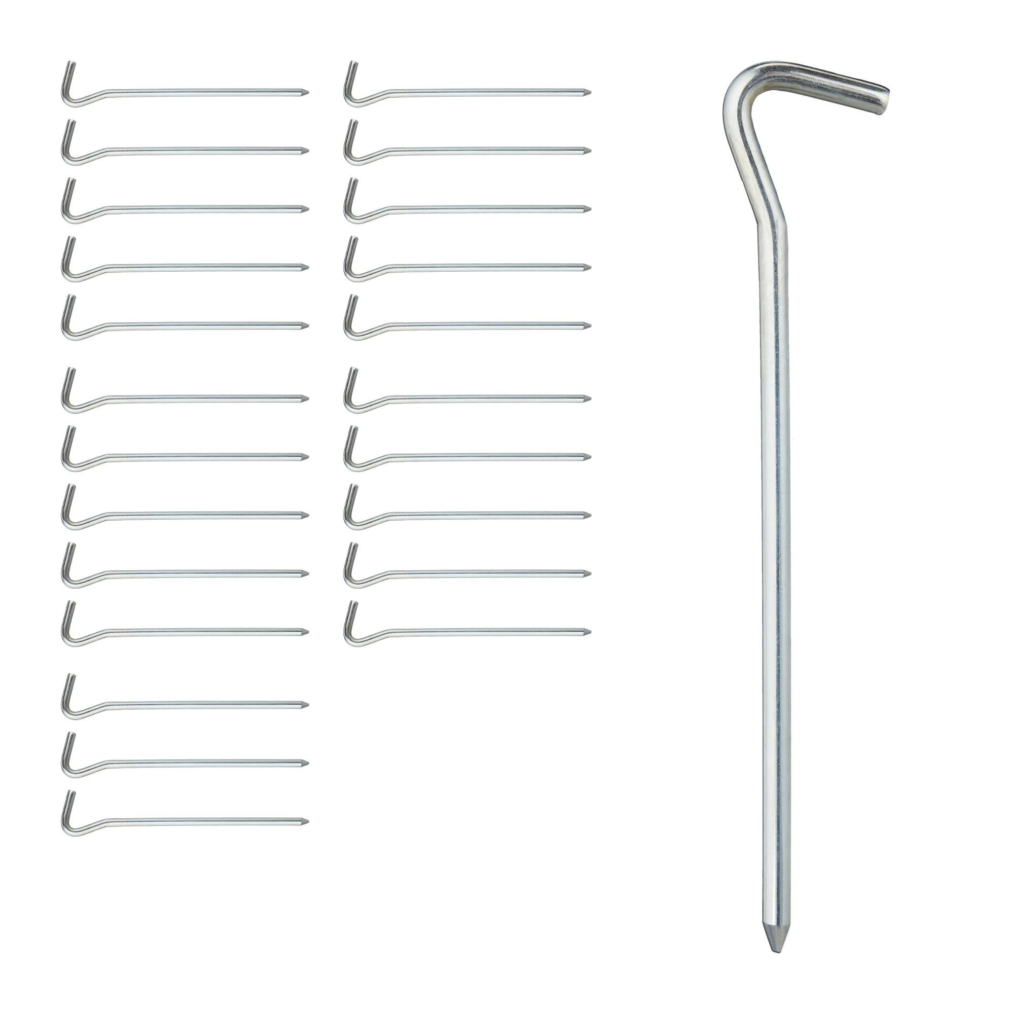 Relaxdays Picchetti, Set 24 Paletti Rotondi Lunghi 18 cm, Terreni ...