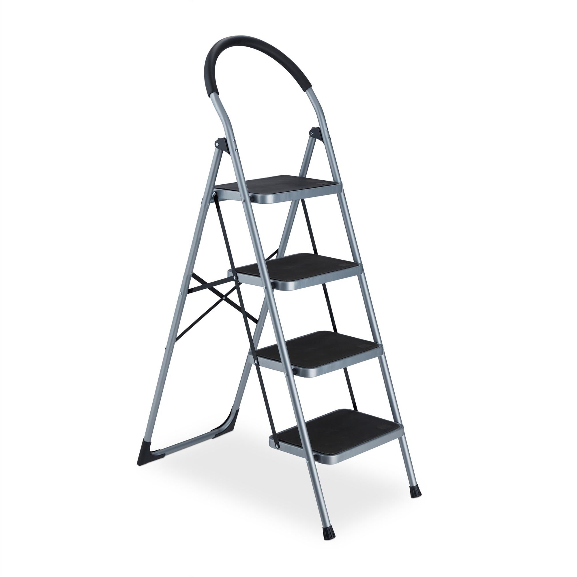 Relaxdays Scala Pieghevole a 4 Gradini, Scalini Casa, Carico max. 150kg ...
