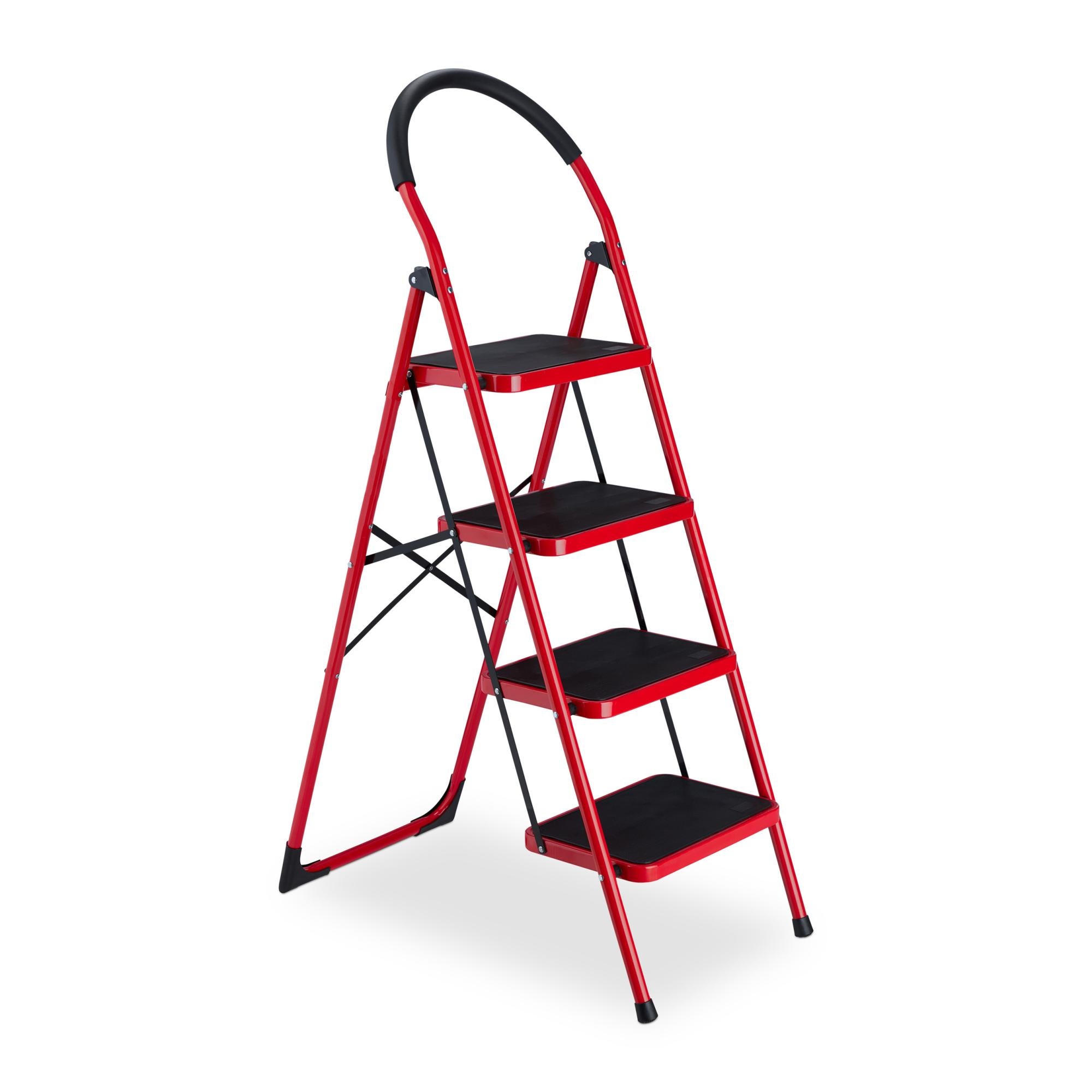 Relaxdays Scala Pieghevole a 4 Gradini, Scalini Casa, Carico max. 150kg ...
