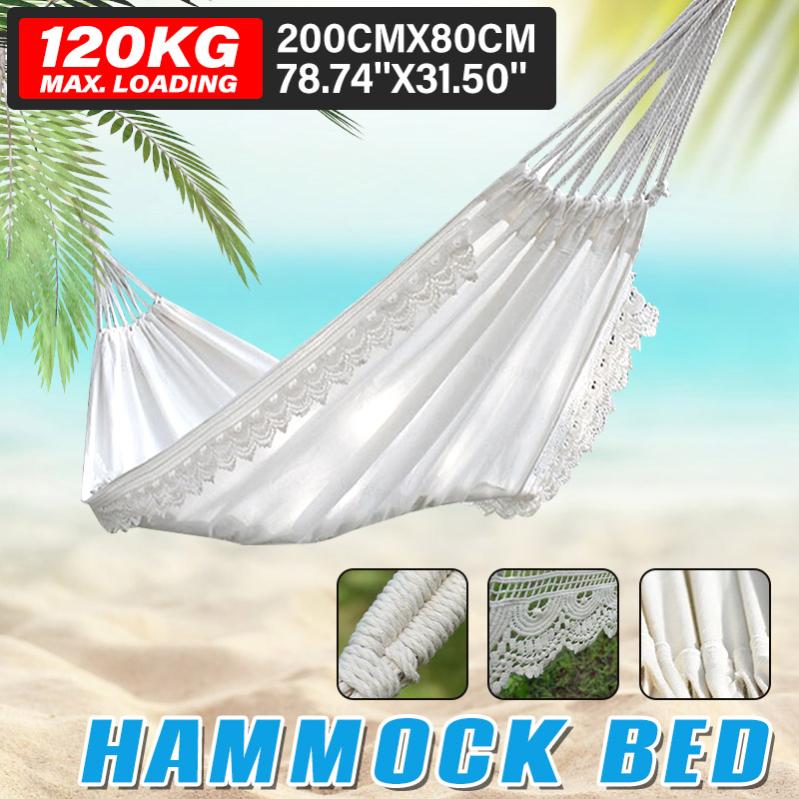 Sedia amaca Altalena relax tela bianca L.200 x 80 cm portante 120 kg ...