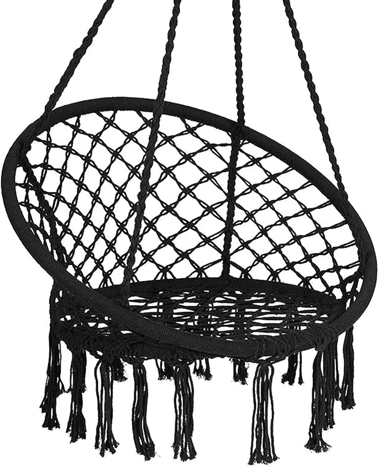 Hamac siège de détente coton noir H.125 cm porteur 120 kg | Leroy Merlin