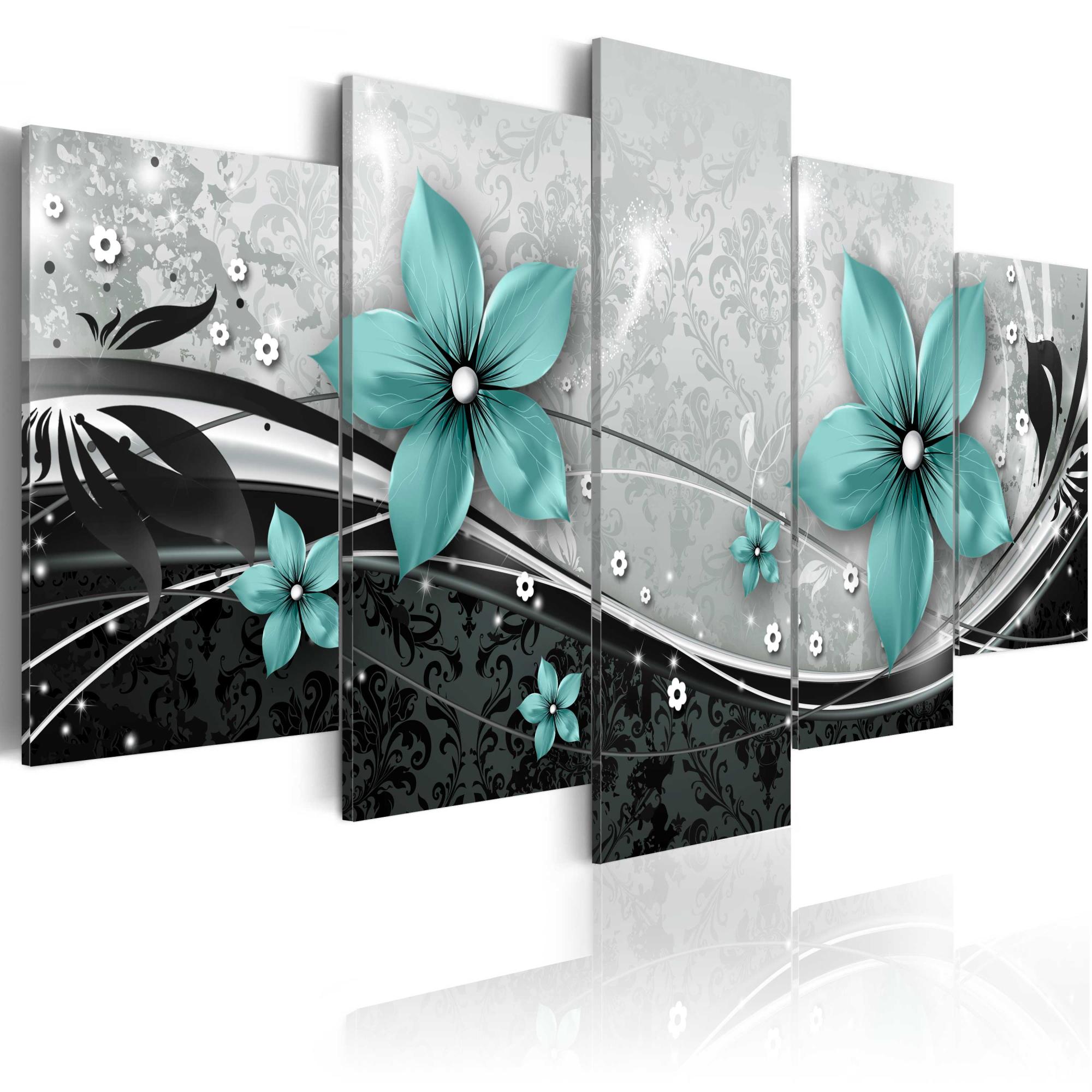 Tableau - Turquoise flower of night 200x100 cm | Leroy Merlin