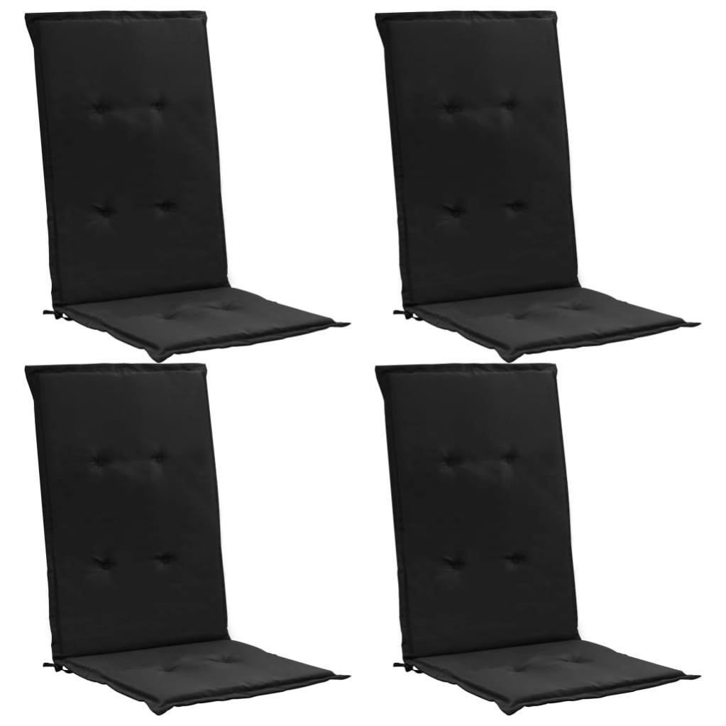 Lot de 4 coussins de chaise de jardin 100% polyester imperméable noir ...