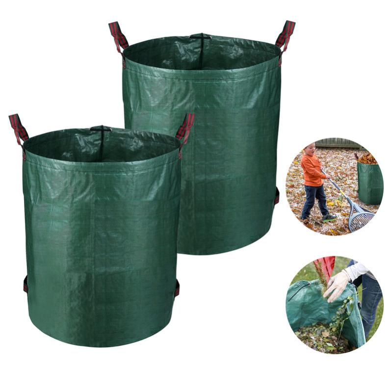 2x Sacchi di giardino 272L Sacchi per rifiuti con manici Sacchi per foglie XXL Sacchi per prato ...