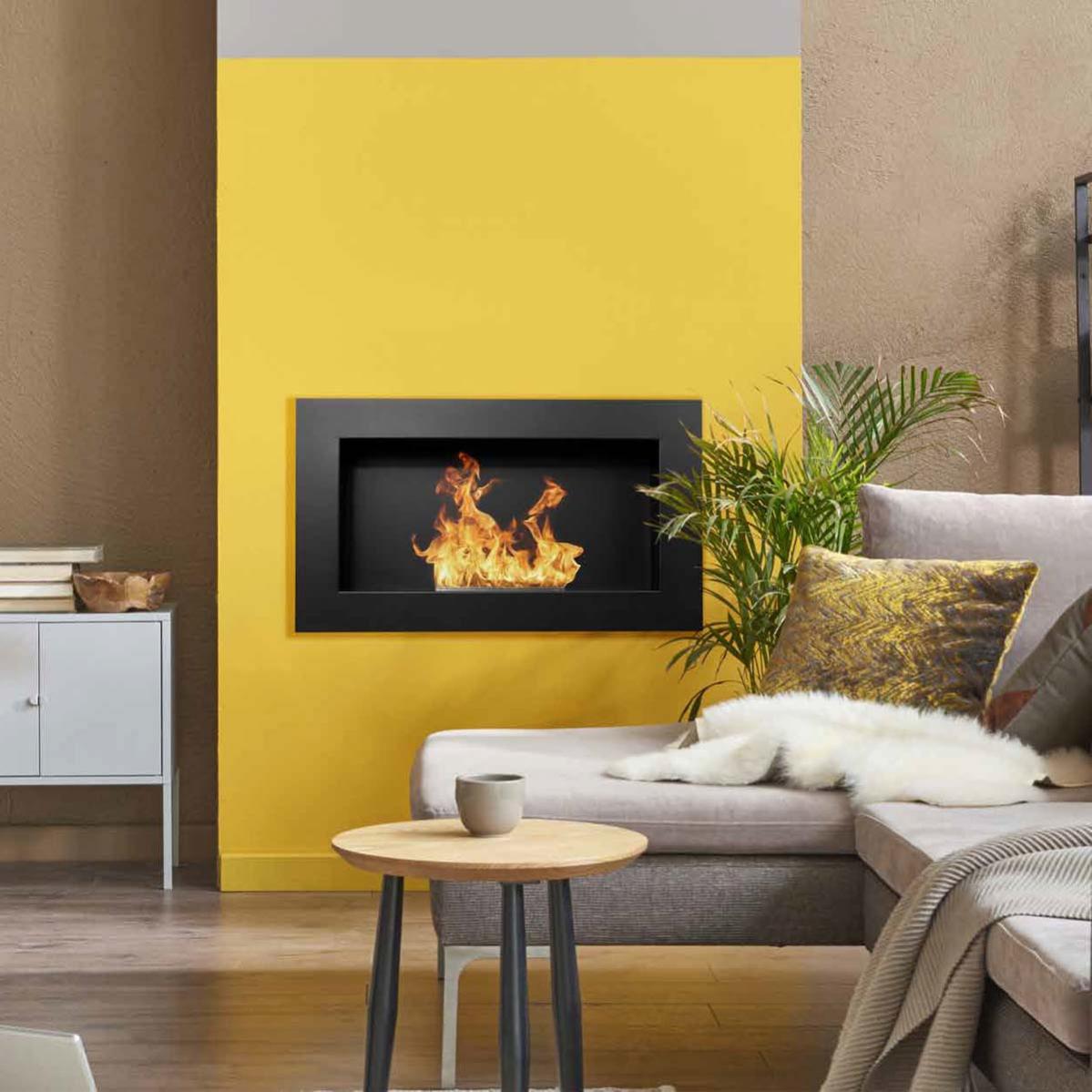 Chimenea de bioetanol de pared o empotrada Pisa negra | Leroy Merlin