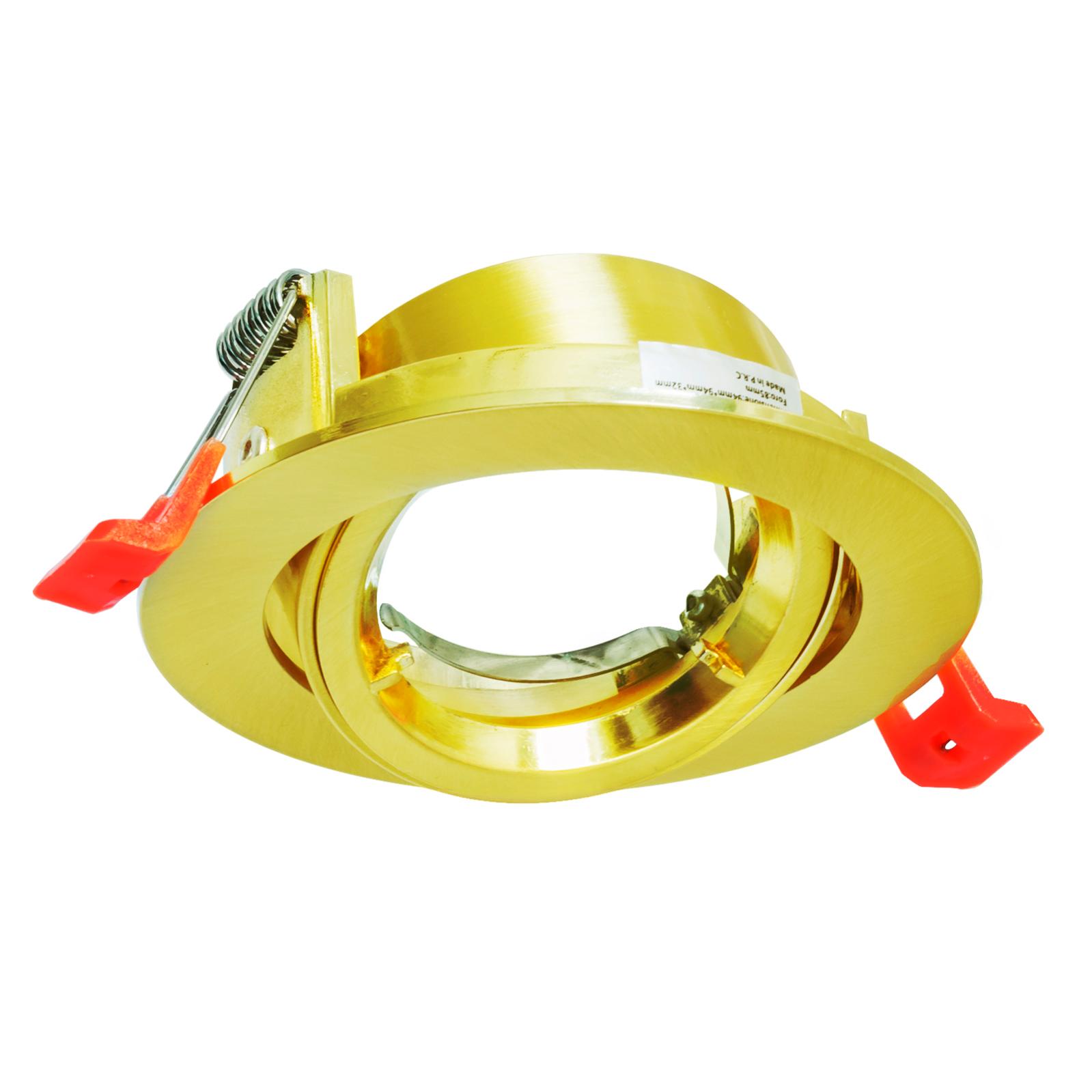 Support De Spot Encastré Rond Et Doré De 8 Cm Réglable éclairage Led