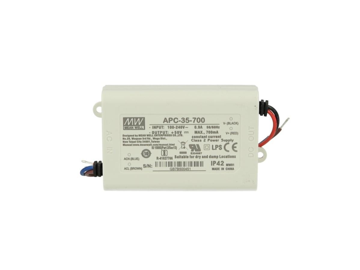 Led Driver CC MeanWell APC-35-700 Trasformatore 700mA 15V-50V DC 35W ...
