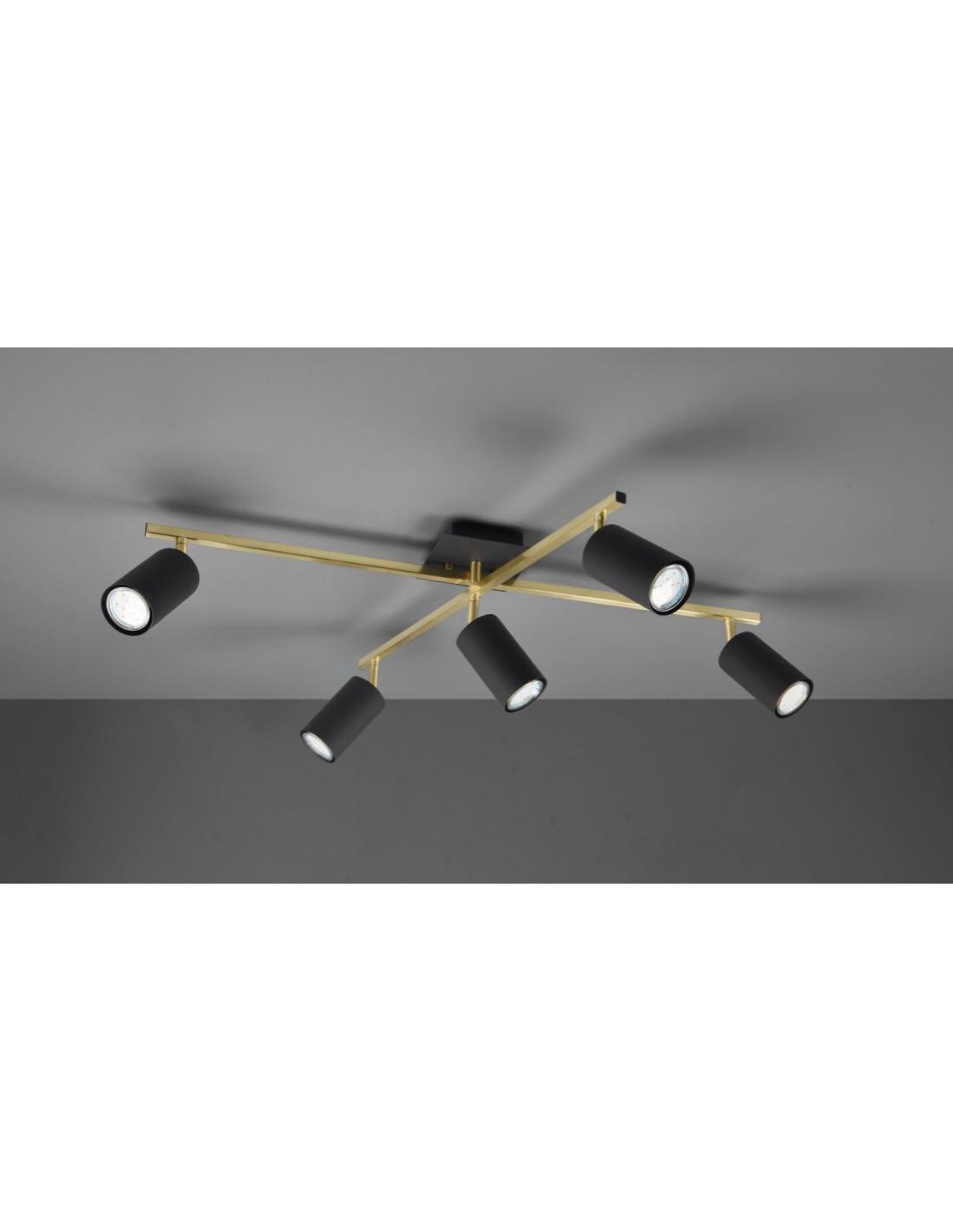 Marley Spotlight Gold Rods 5 Spots Cylindriques Noirs Réglables Trio ...