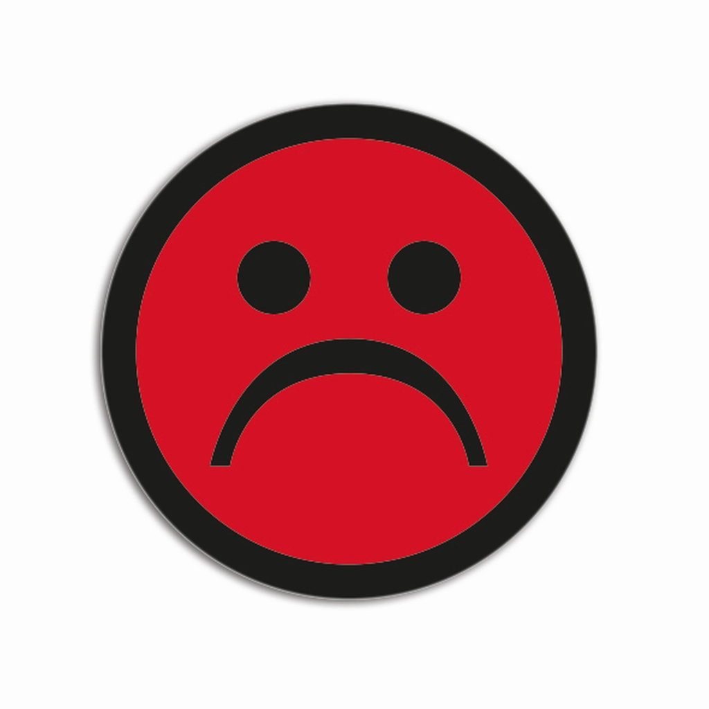 Impressiemagneten – Smiley negatief – Rood – Ø 50 mm – set van 5 stuks ...