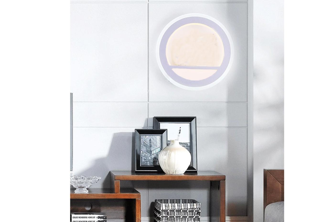 Applique led moderno interno rotondo bianco luce fredda lampada luna ...