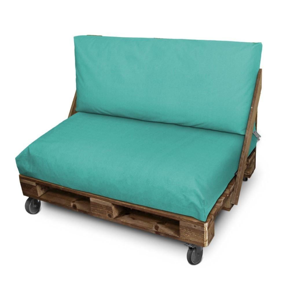 Cuscini per pallet impermeabili Turchese Opaco Set: Siège 1 + Dossier 1 ...